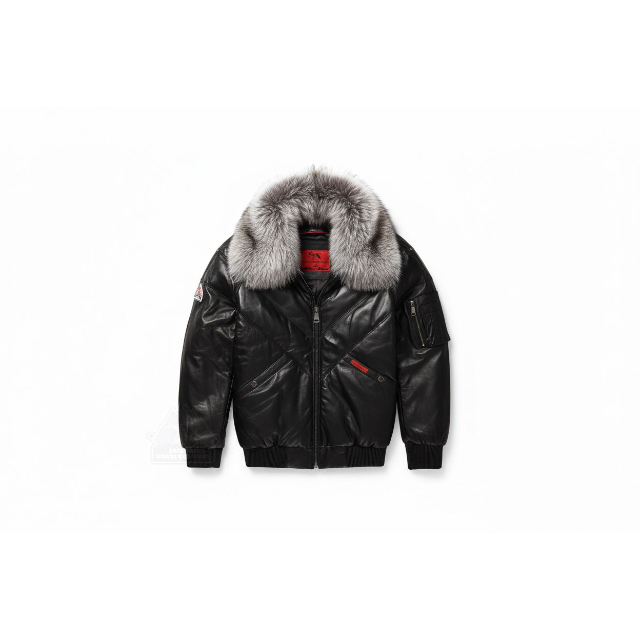 Original Goose Country Men's V-BOMBER FOX FUR leather Jacket