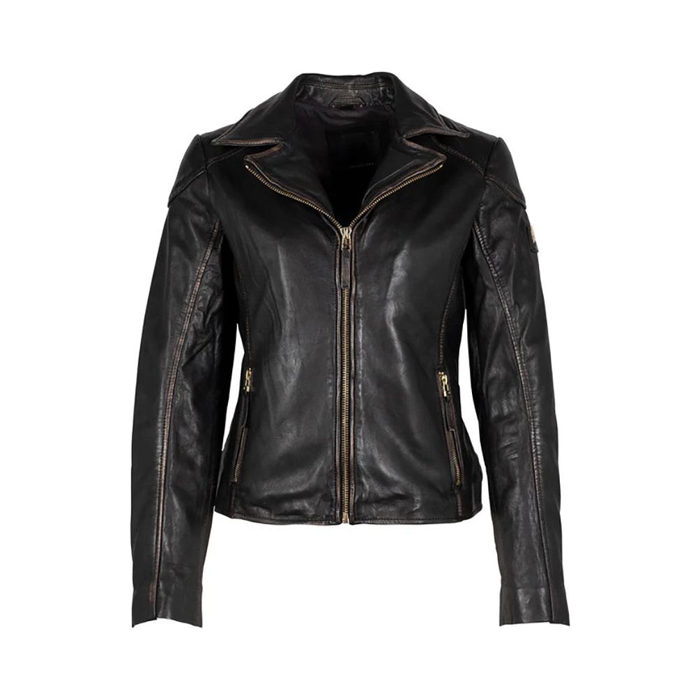 Mauritius Women's Vintage Black Genuine Leather Jacket